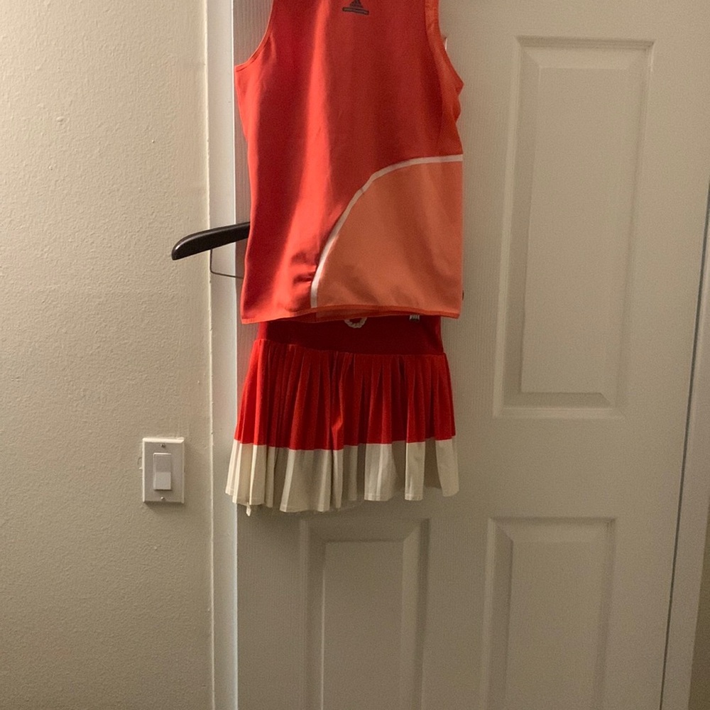 Adidas Red And Cream Tennis Outfit - Gem